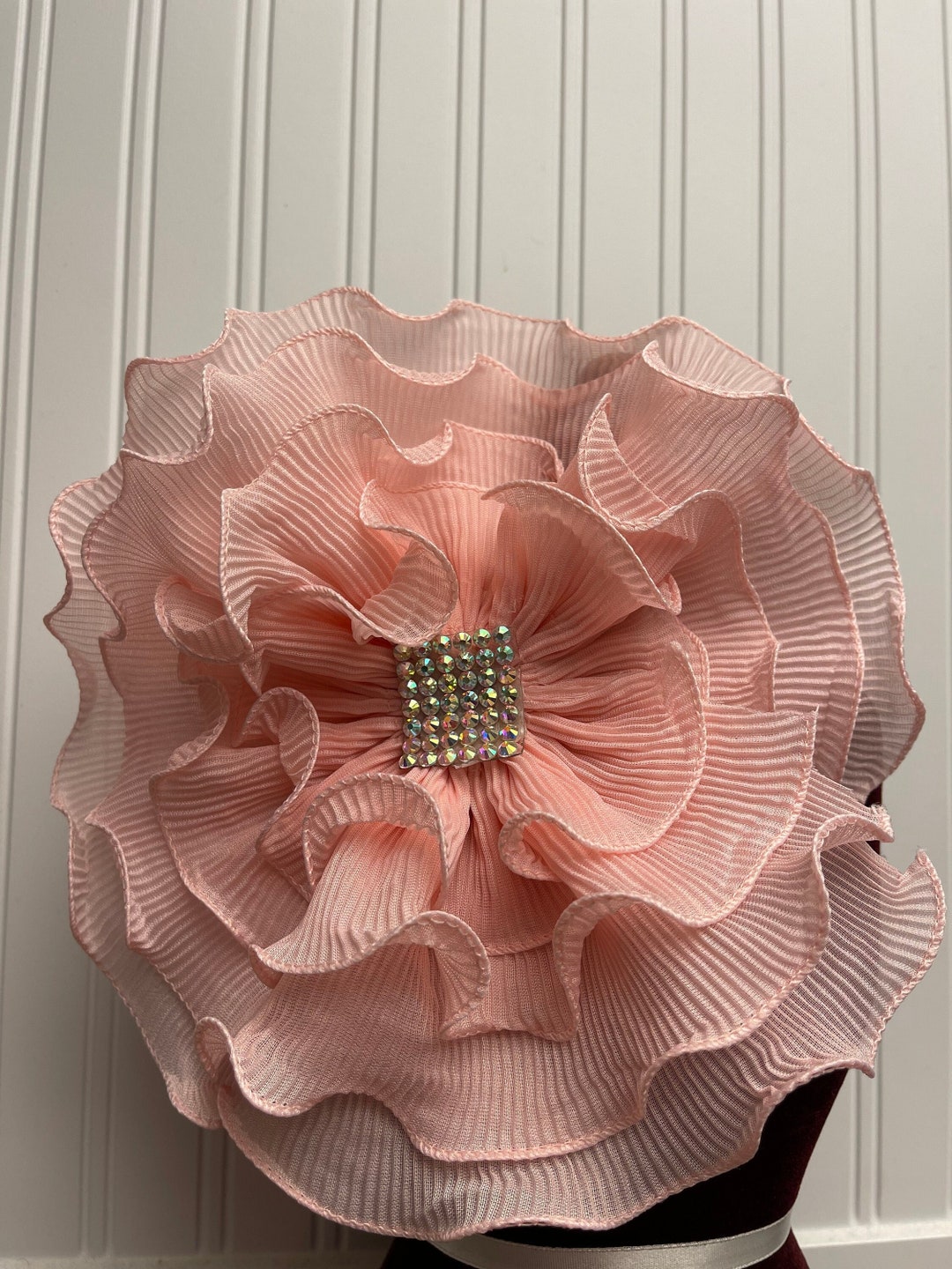 Large Pink Ruffled Flower Brooch Flower Brooches Pins Large Flower ...