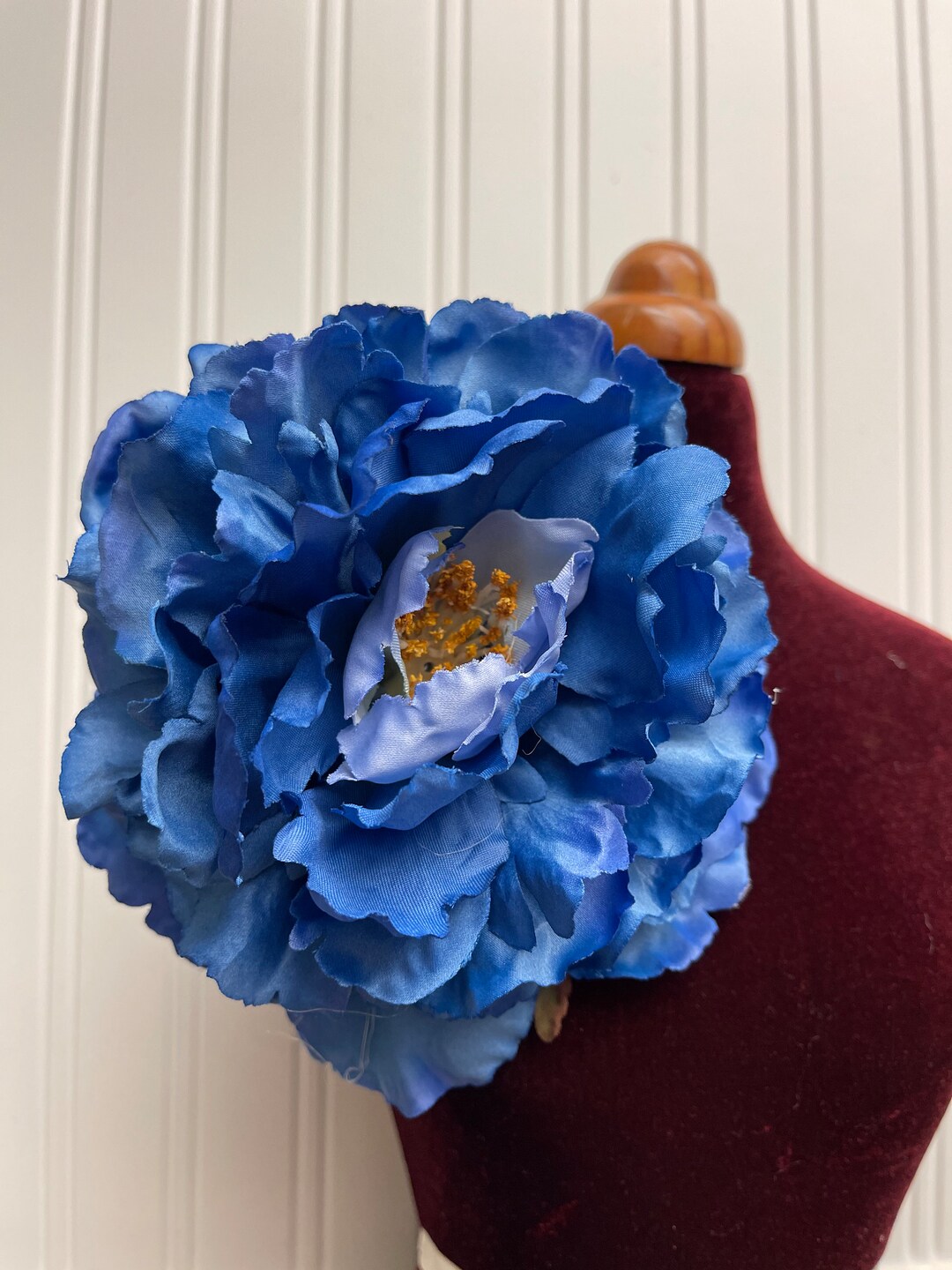 Large Dark Blue Flower Brooch Large Blue Flower Hair Clip - Etsy
