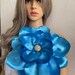 Large Blue Flower Brooch Pin Blue Flower Shoulder Corsage Blue Flower ...