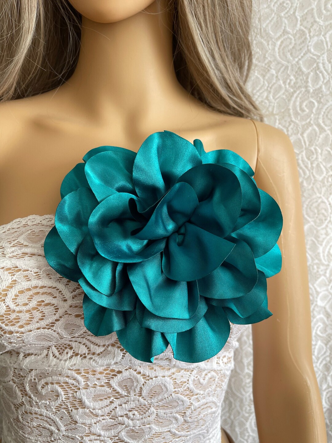 Large Emerald Flower Brooch Pin Flower Pin Wedding Flower Brooch Pin ...