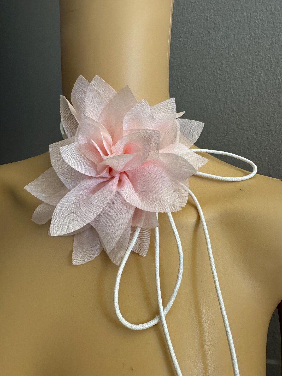 Light Pink Choker Necklace for Women Pink Flower Choker Wedding ...