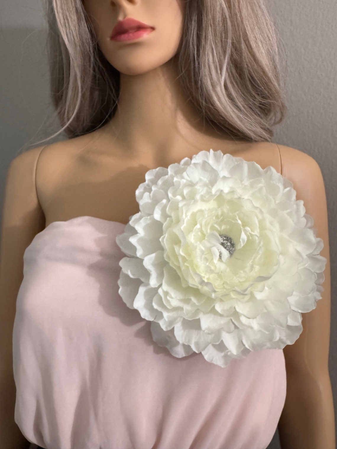 7” Ivory Flower Brooch Pin Summer Flower Brooch Accessories Party ...