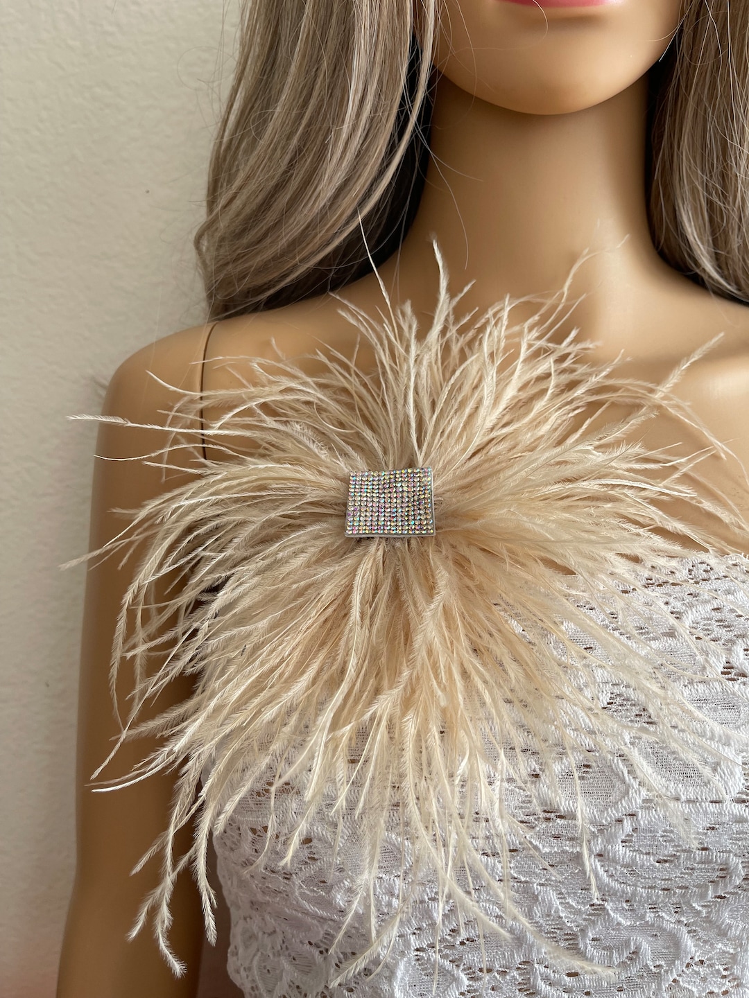 Large Gold Feather Brooch Pin Party Pin Accessories Shoulder Corsage ...