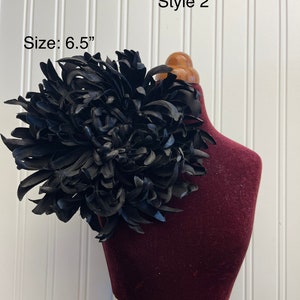 Large Black Flower Brooch Black Flower Hair Clip Flowers Pins Brooches ...
