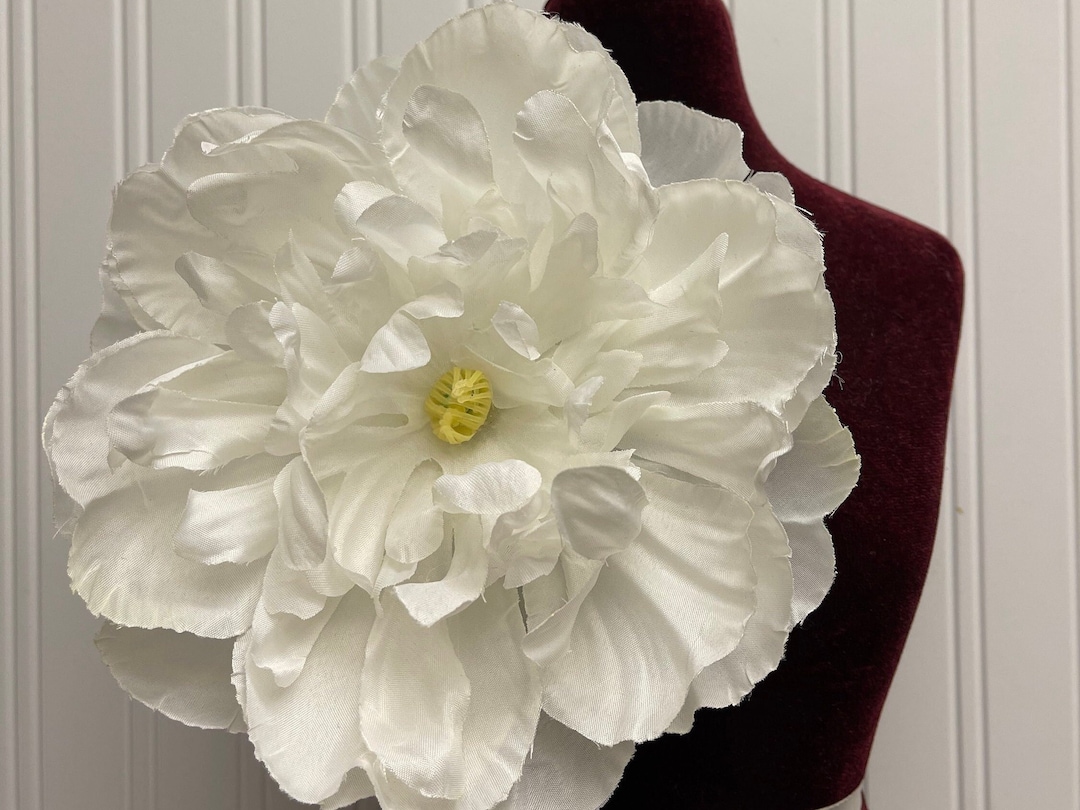Large Oversized White Flower Brooch Bridal Flower Accessories White ...