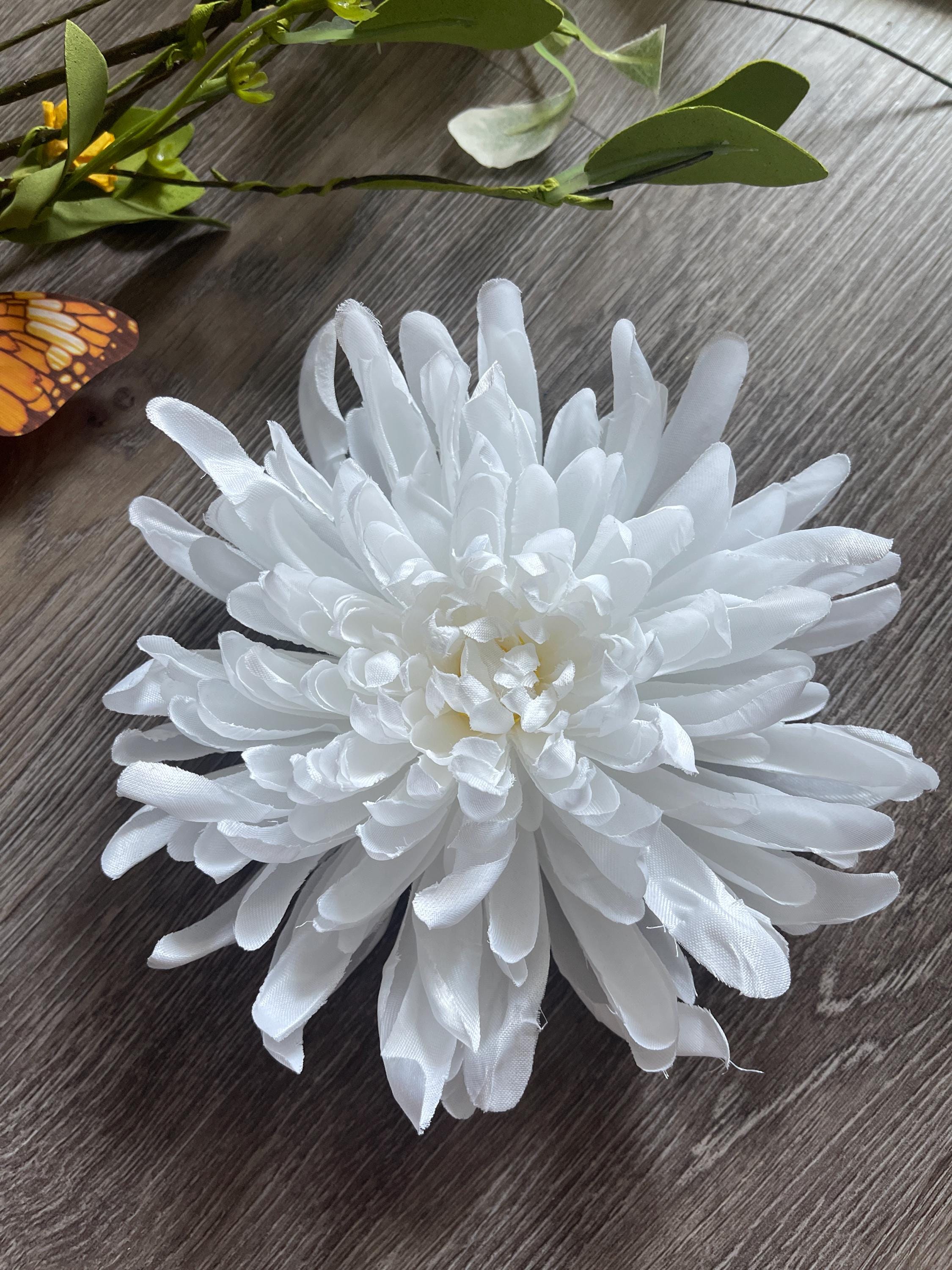 White Large Flower Brooch Pin Flower Brooch Shoulder Corsage Bridal ...