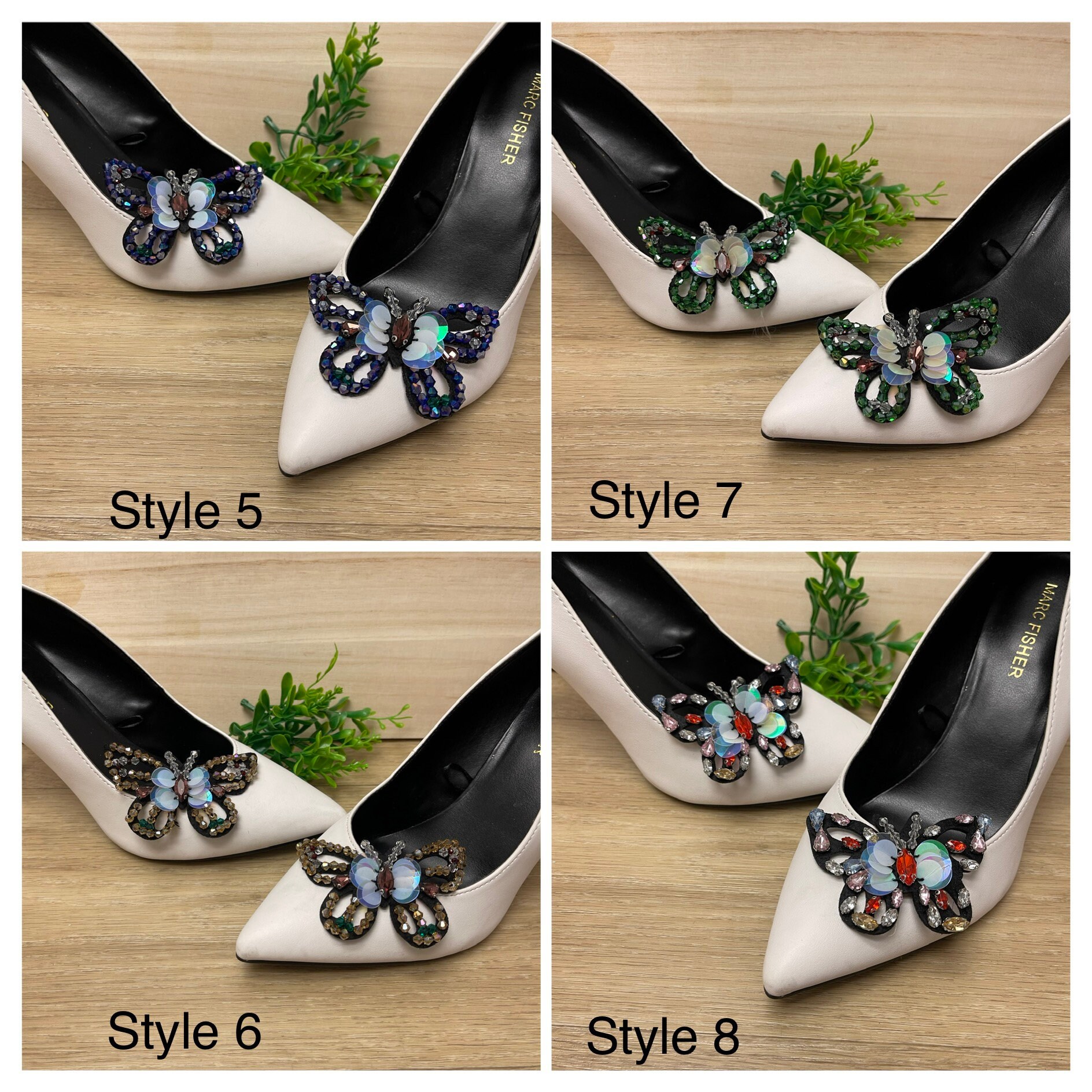Butterfly Shoe Clips Bridal Shoe Clips Wedding Shoe Clips Butterfly ...