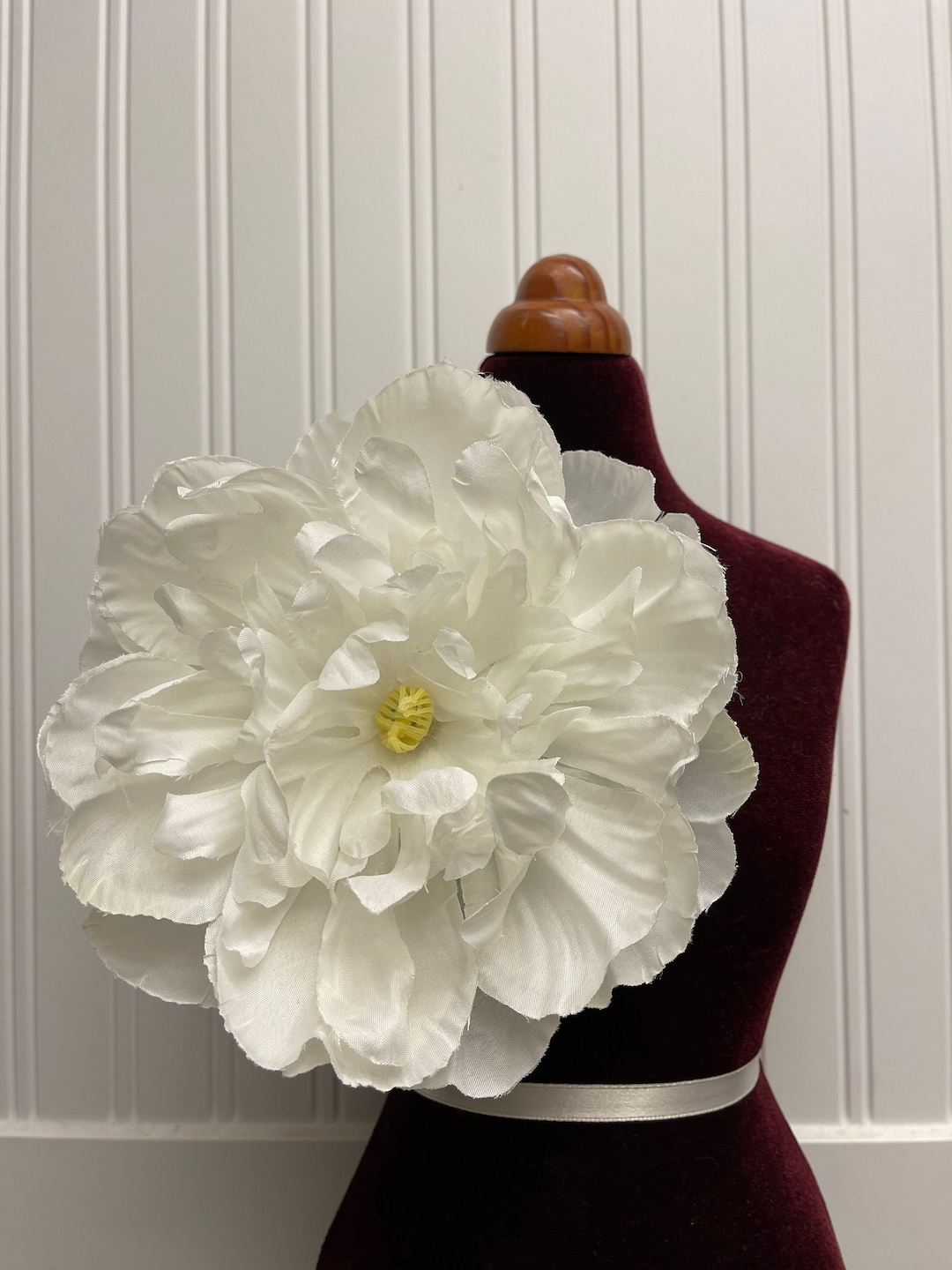 Large Oversized White Flower Brooch Bridal Flower Accessories White ...