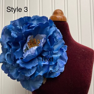 Large Dark Blue Flower Brooch Large Blue Flower Hair Clip Flower Pin ...