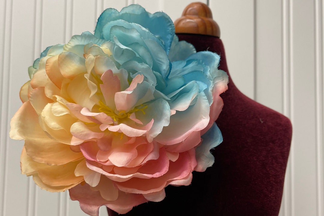 6.5” Multi Color Large Flower Brooch Shoulder Hair Pin Women’s Flower ...