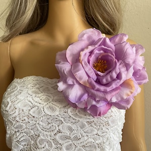 Large Pink Rose Flower Brooch Pin Jumpsuit Flower Brooch Pin Shoulder ...