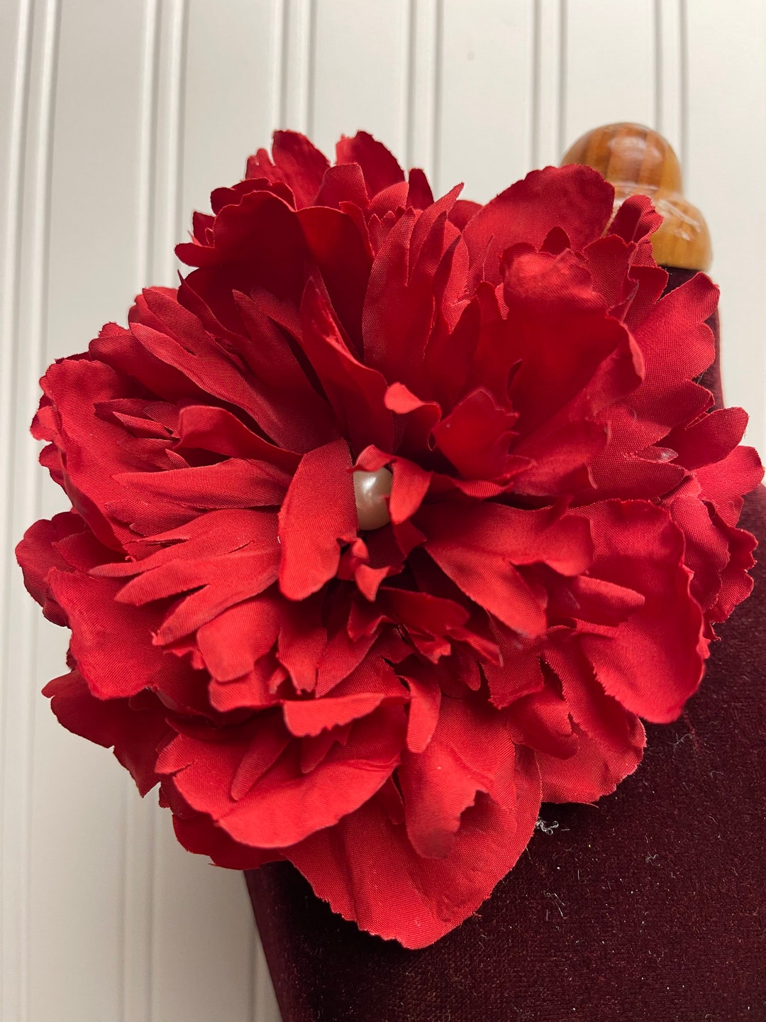 Red Flower Brooch Pin Shoulder Corsage Red Flower Pin Womens - Etsy