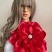 Large Red Flower Brooch Pin Shoulder Corsage Red Flower Pin Large Red ...