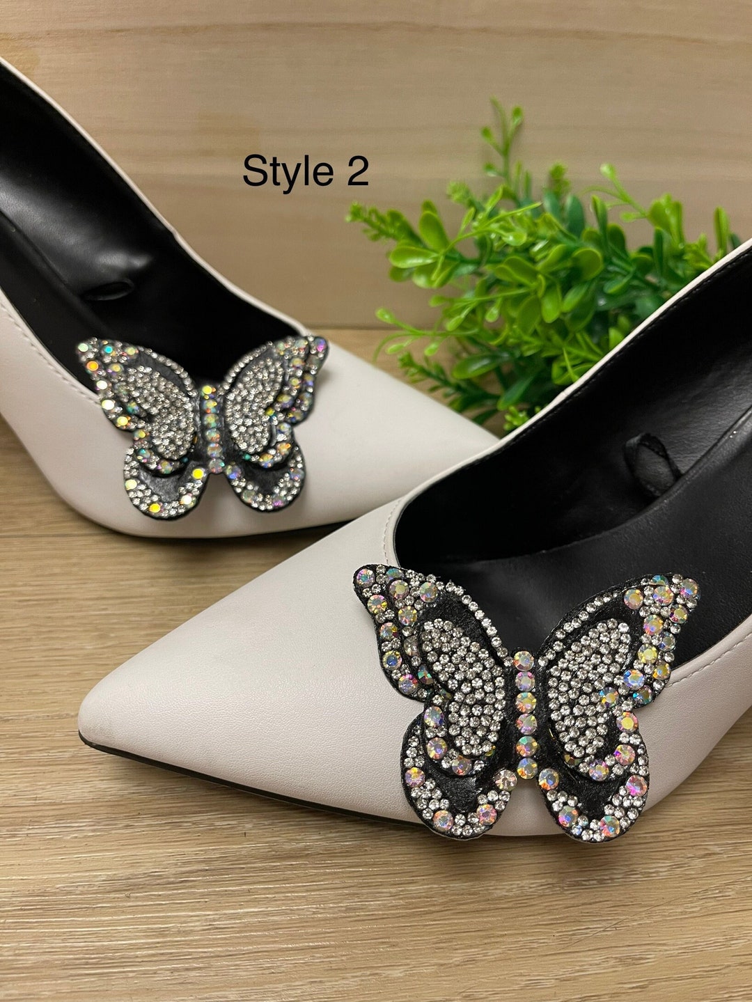 Sparkly Butterfly Rhinestone Shoe Jewels Clip One Sparkly Shoe Jewels ...