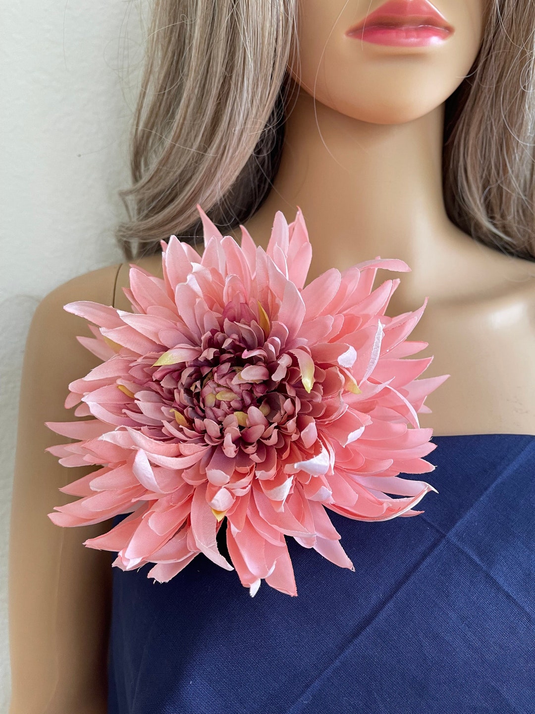 Pink Flower Brooch Pin Party Flower Pin Accessories Women’s Flower ...