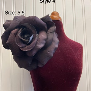 Large Black Flower Brooch Black Flower Hair Clip Flowers Pins - Etsy