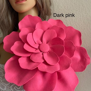 Large Red Flower Brooch Pin Shoulder Corsage Red Party Flower Brooch ...