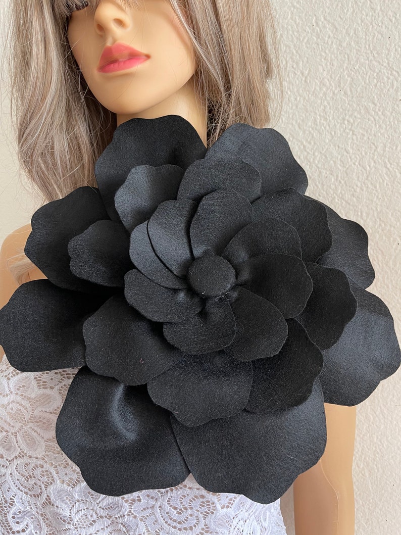 Harry Styles Oversized Black Flower Brooch Pin Shoulder - Etsy