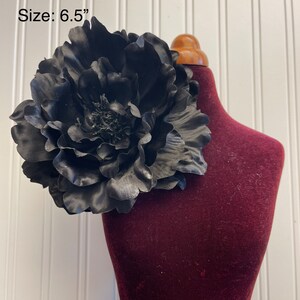 Large Black Flower Brooch Black Flower Hair Clip Flowers Pins Brooches ...