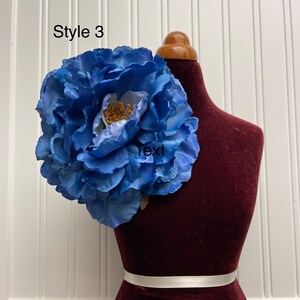 Large Dark Blue Flower Brooch Large Blue Flower Hair Clip - Etsy