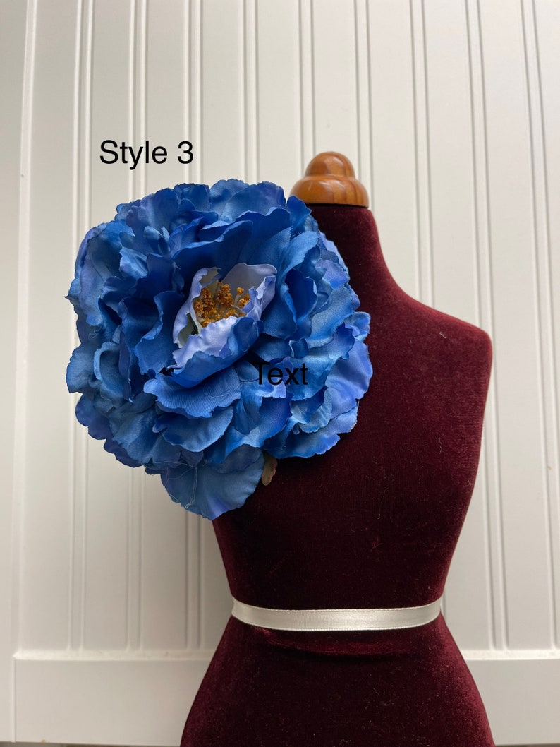Large Dark Blue Flower Brooch Large Blue Flower Hair Clip - Etsy