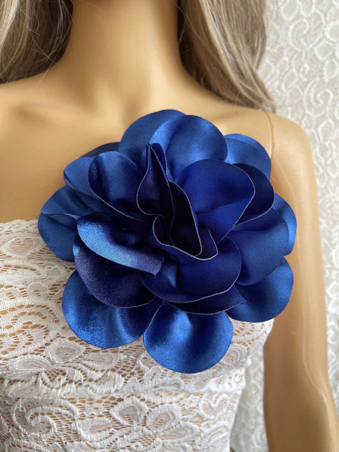 Royal Blue Flower Brooch Pin Party Flower Pin Accessories Women’s ...