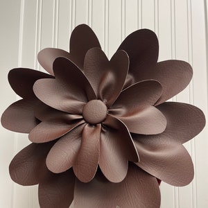 Oversized Red Flower Brooch Pin Large Red Faux Leather Flower Pin ...