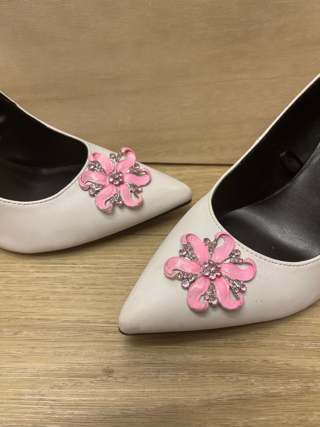 Pink Flower Shoe Clip Pink Shoe Clips for Women Flower Shoe Clip Pink ...