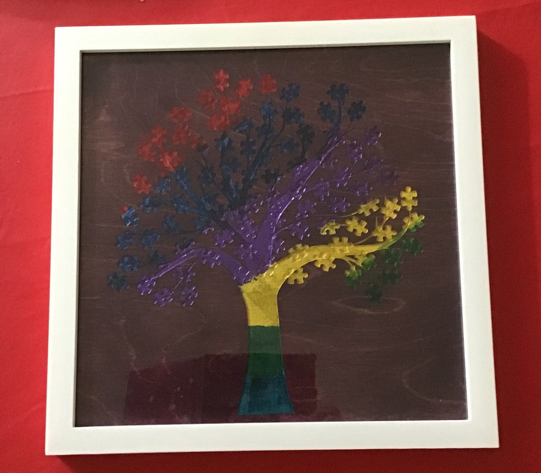 Autism Puzzle Piece Tree - Etsy