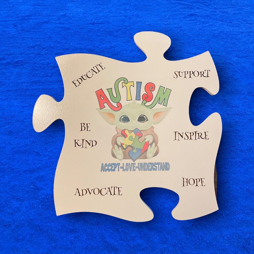 Autism Awareness MDF Puzzle Piece Plaque - Etsy