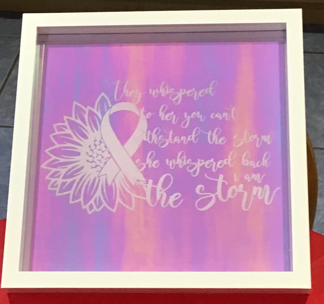 Breast Cancer Engraved Iridescent Acrylic Picture - Etsy Denmark