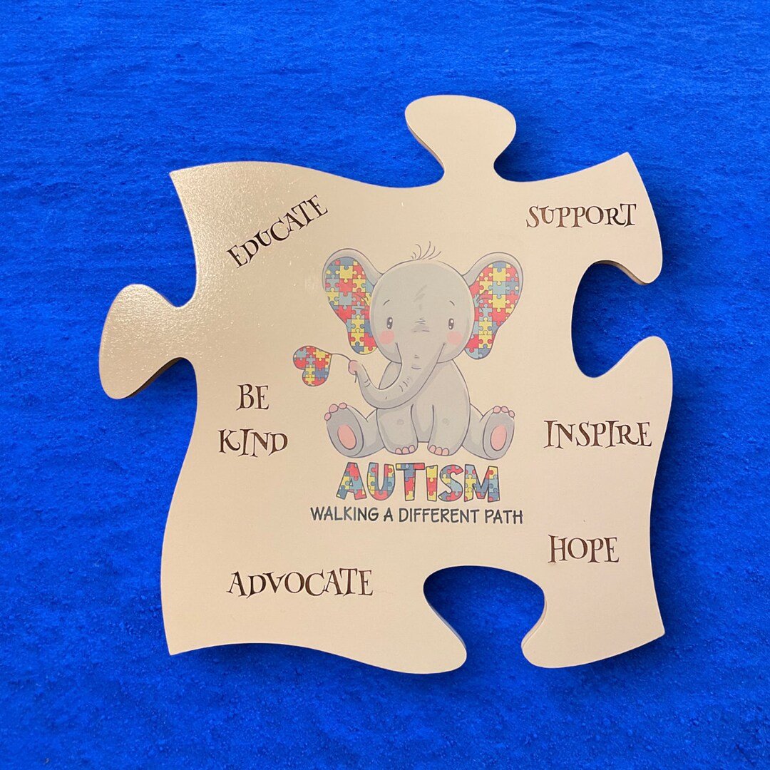 Autism Awareness MDF Puzzle Piece Plaque - Etsy