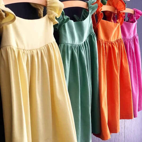 Yellow and Purple Flower Girl Dress - Etsy
