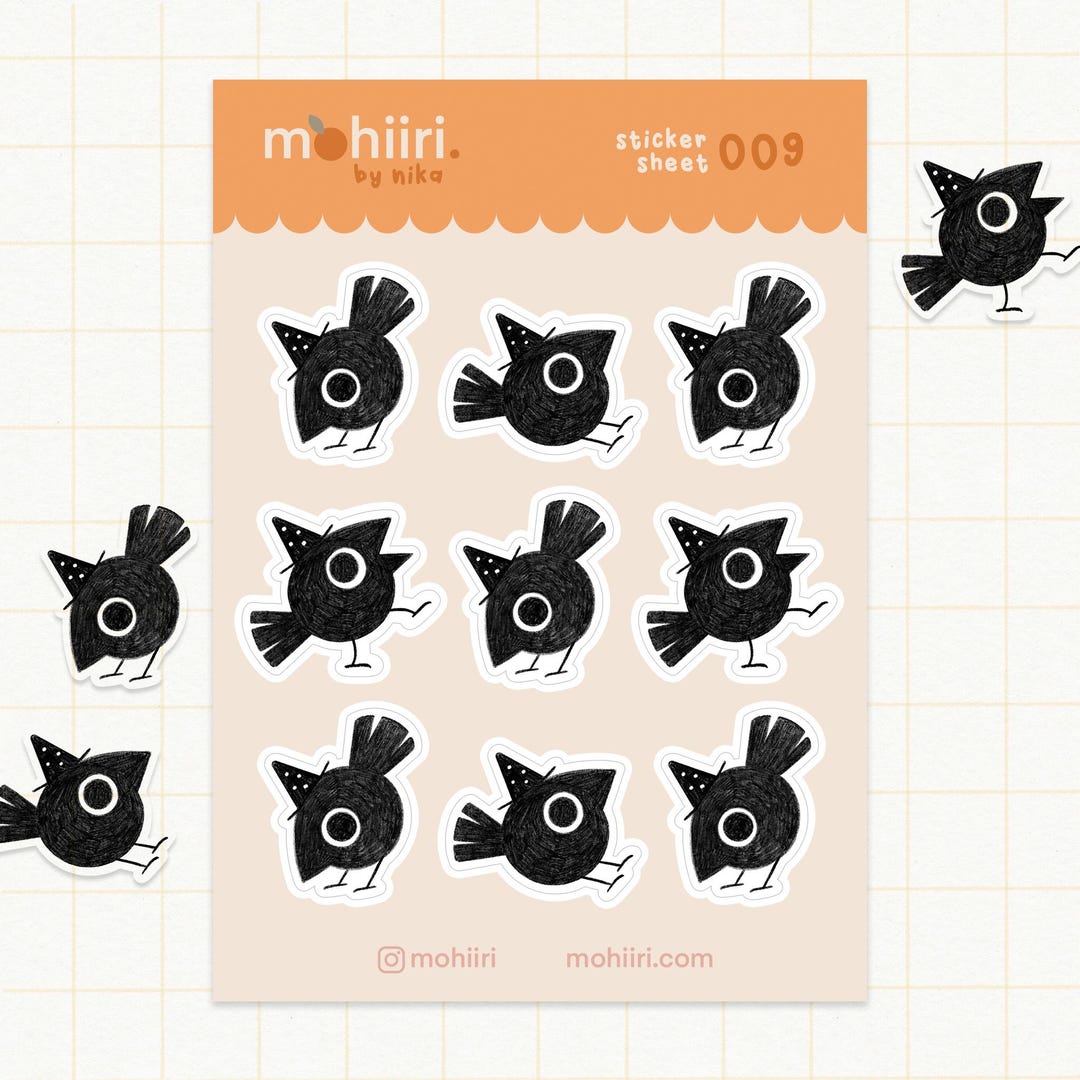 Cute, Spooky Little Ravens - Sticker Sheet, Clear/transparent Vinyl ...