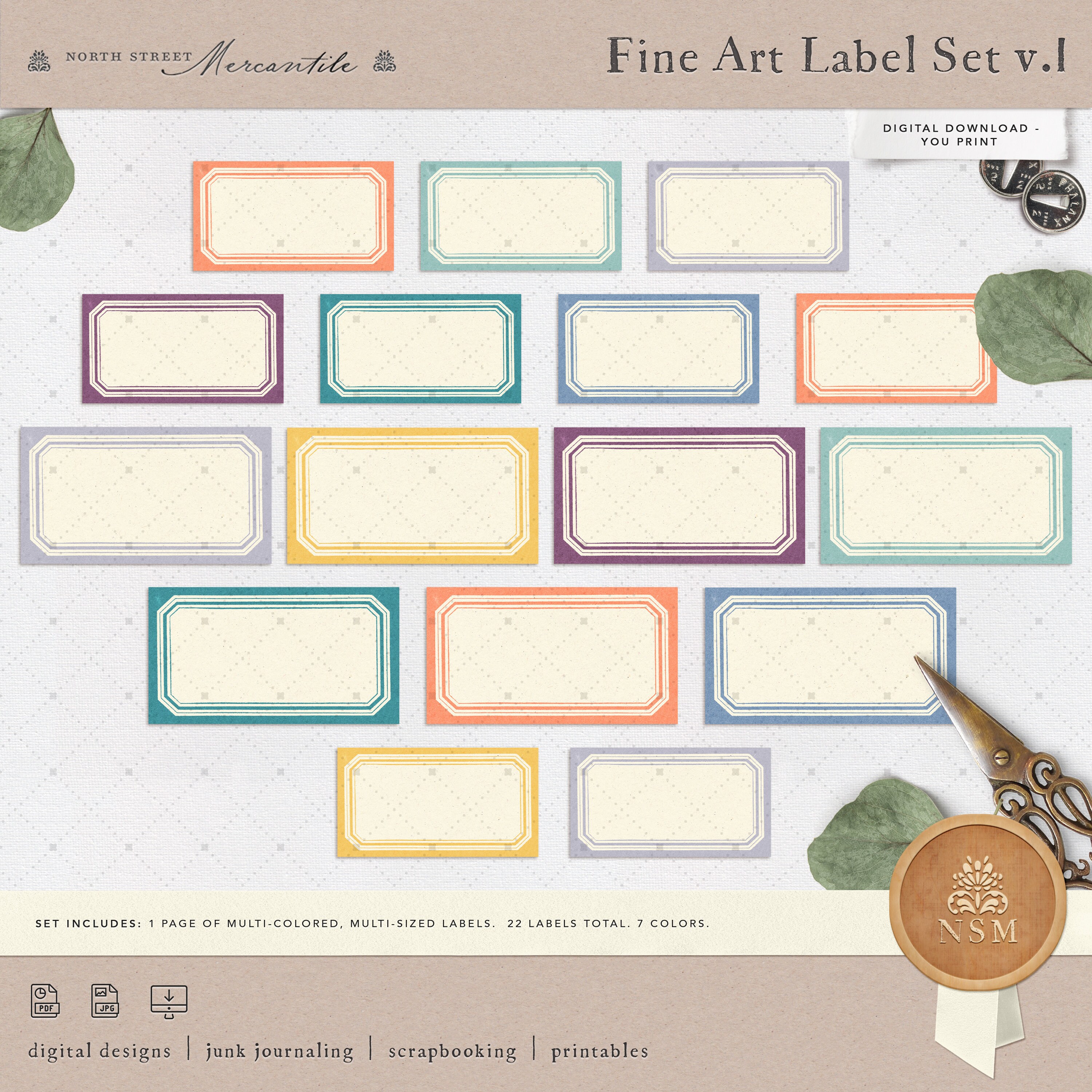Junk Journal Labels, Vintage Printable Labels, Junk Journal Kit ...