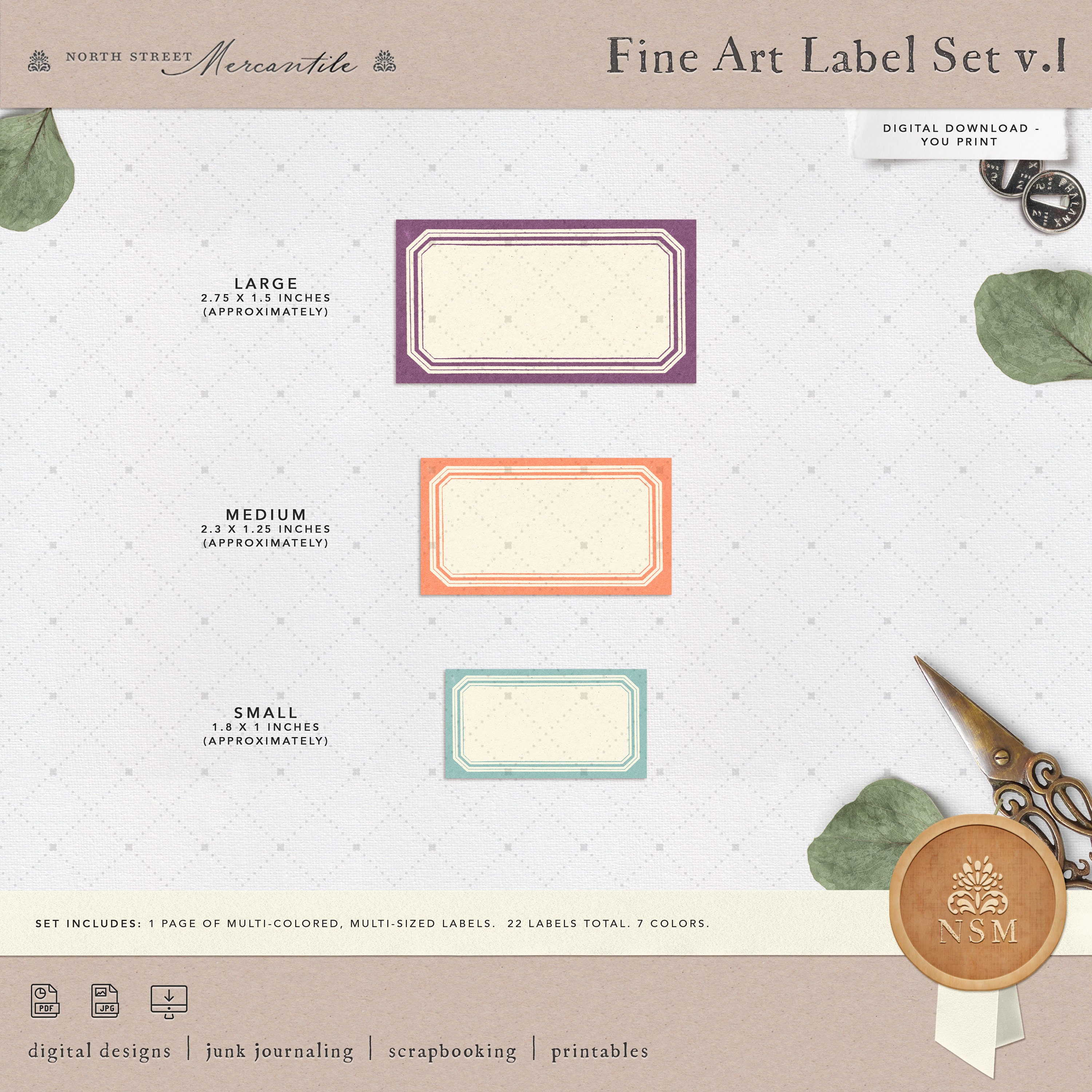 Junk Journal Labels, Vintage Printable Labels, Junk Journal Kit ...