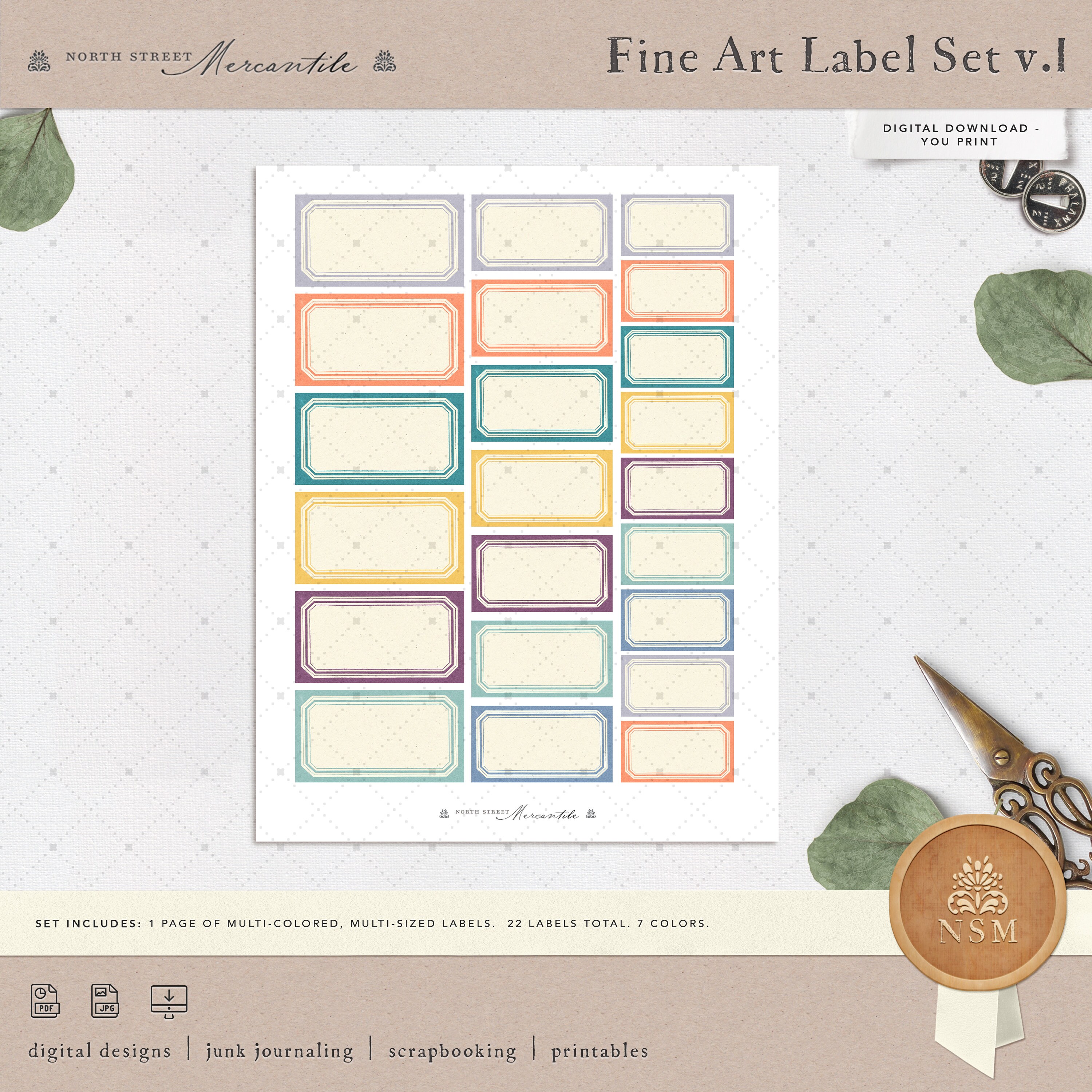 Junk Journal Labels, Vintage Printable Labels, Junk Journal Kit ...