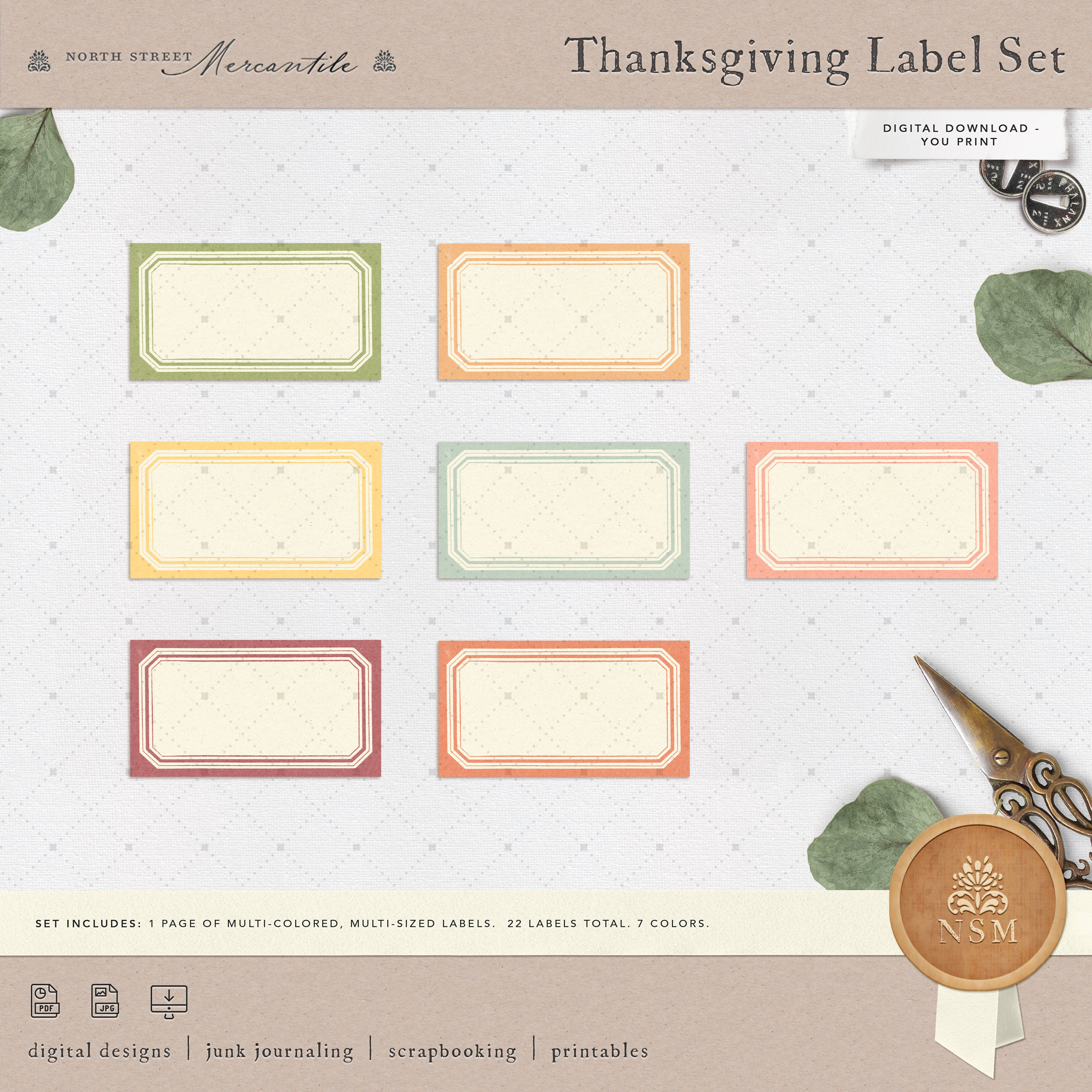 Junk Journal Labels Vintage Printable Labels Junk Journal - Etsy