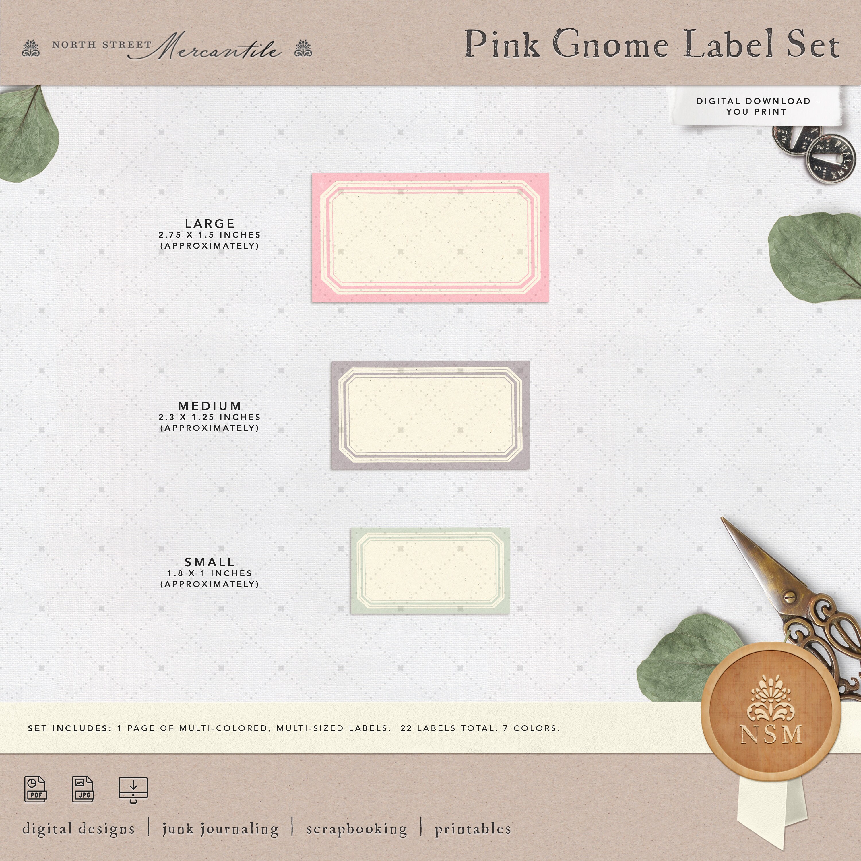 Junk Journal Labels Vintage Printable Labels Junk Journal - Etsy
