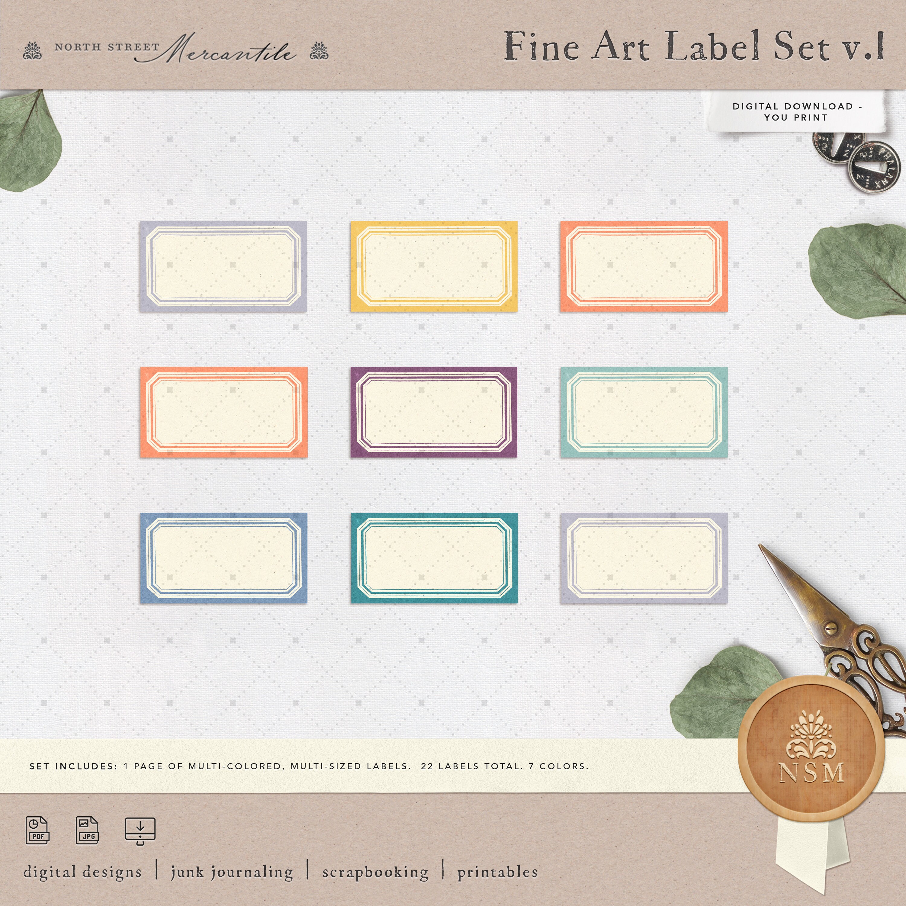 Junk Journal Labels, Vintage Printable Labels, Junk Journal Kit ...