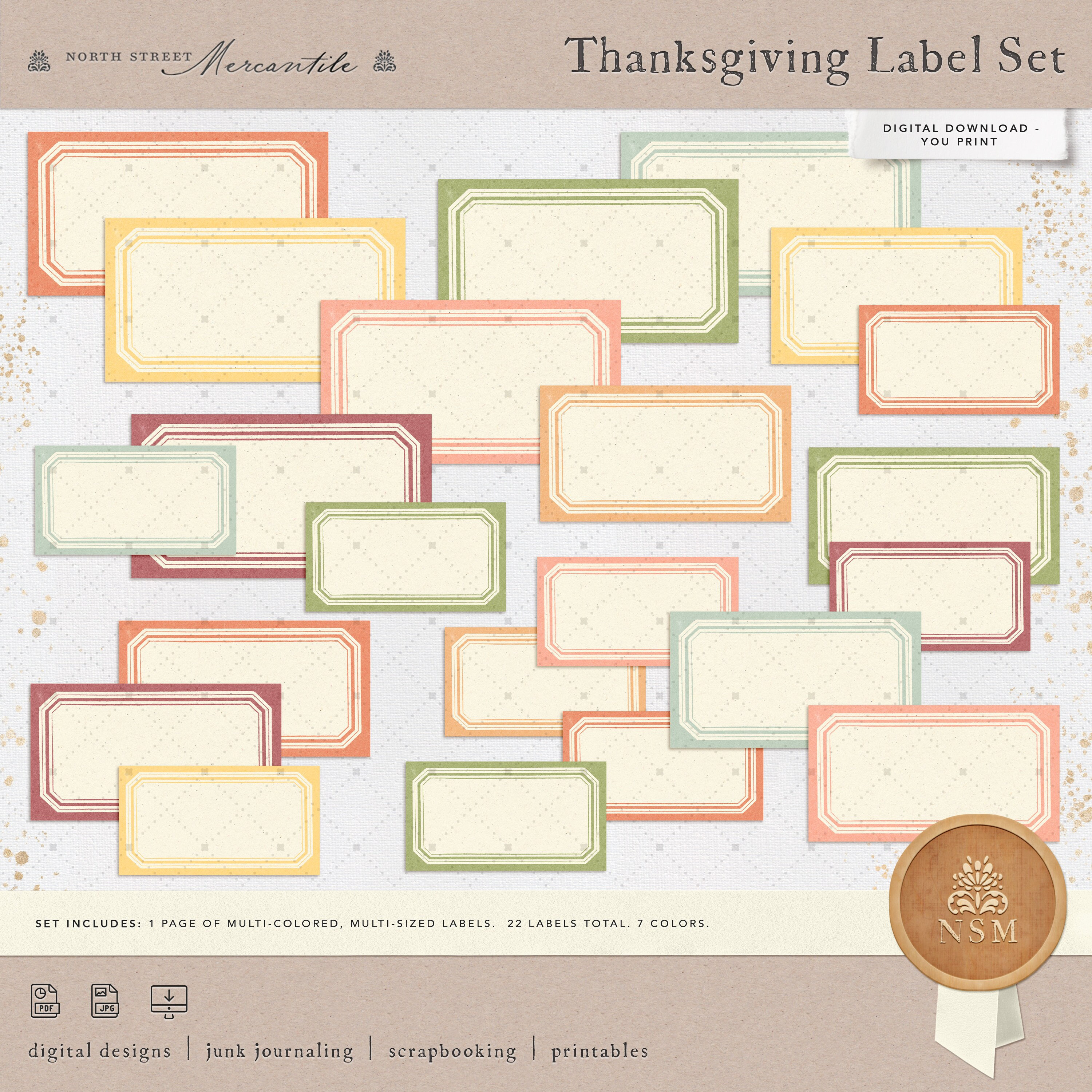 Junk Journal Labels Vintage Printable Labels Junk Journal - Etsy