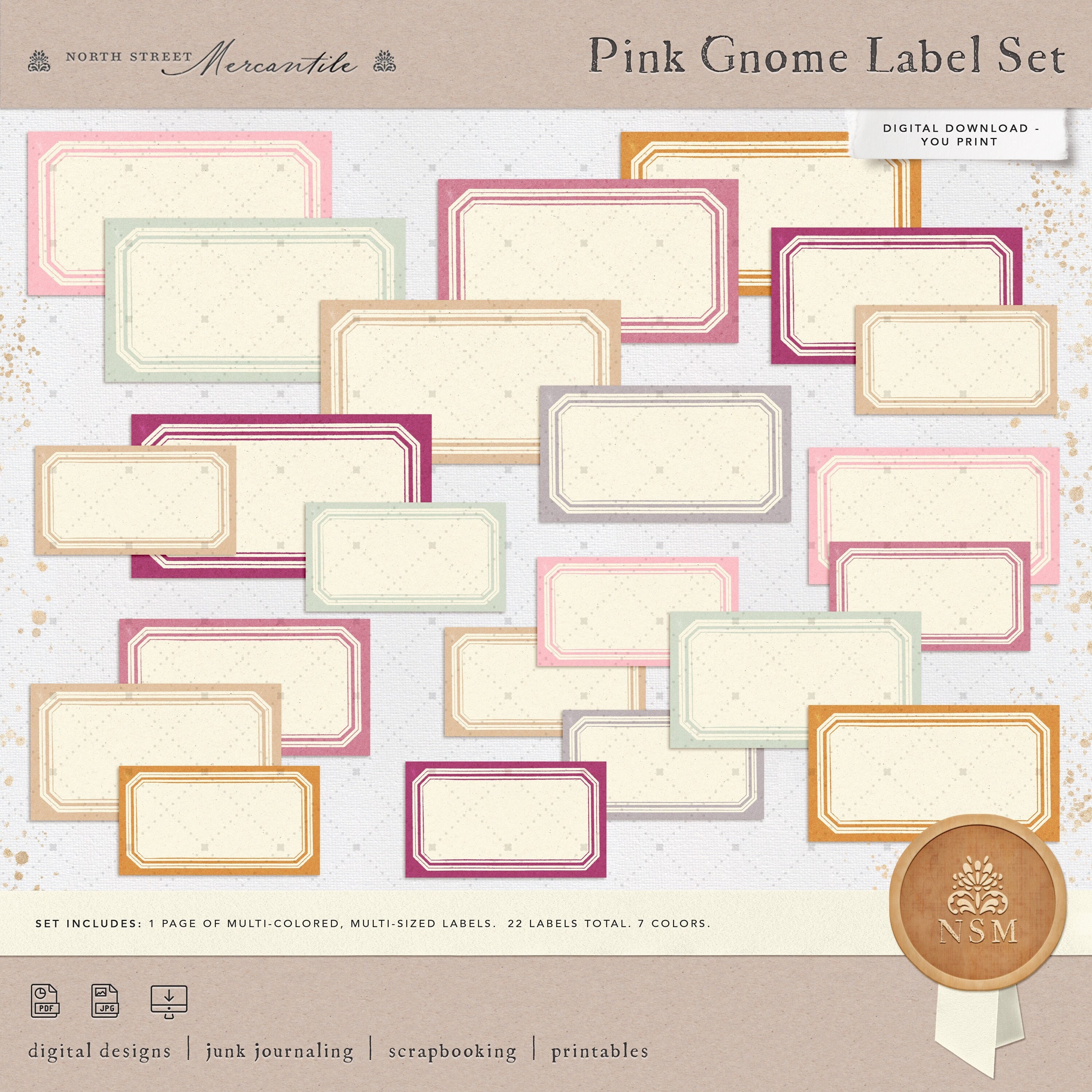 Junk Journal Labels Vintage Printable Labels Junk Journal - Etsy