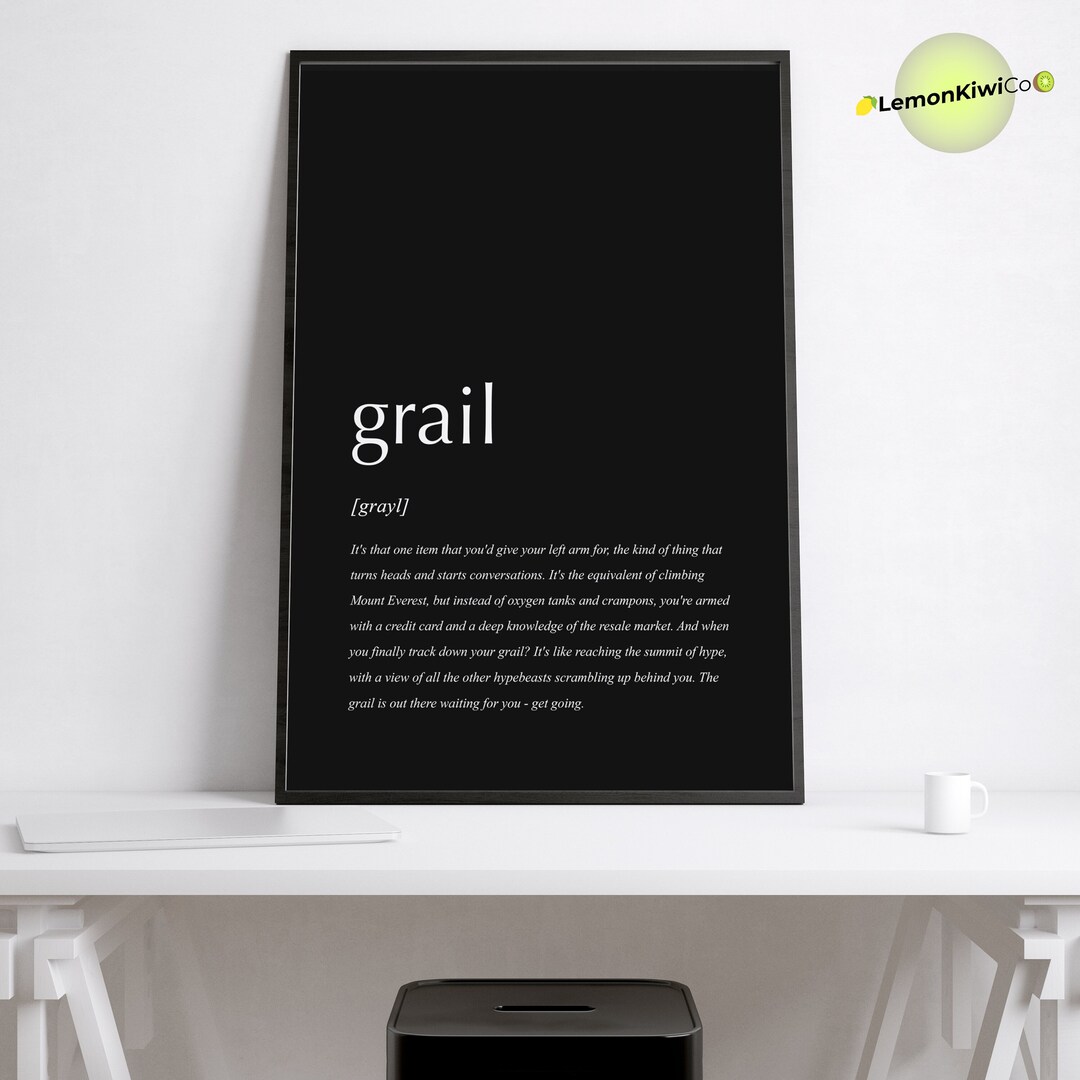Grail Definition Sneakerhead Printable Digital Wall Art - Etsy