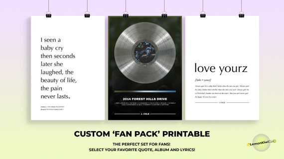 Custom 'fan Pack' Printable Vinyl Record Lyric & - Etsy