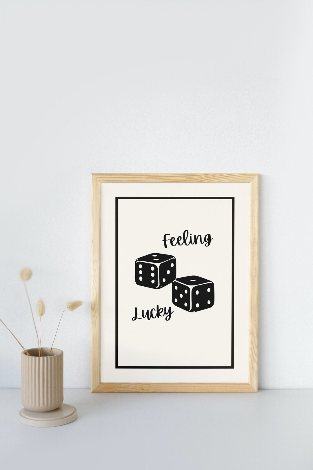 Feeling Lucky Trendy Dice Printable | Download, Playing Cards Digital ...