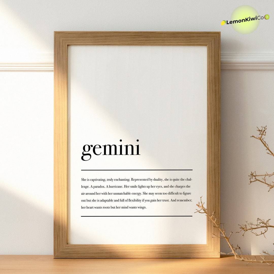 Her 'gemini' Story, Zodiac, Star Sign, Horoscope Printable, Wall Art ...