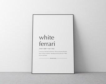 White Ferrari Poster - Etsy