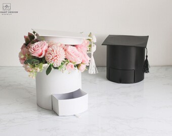 Round Graduation Flower Box - Etsy