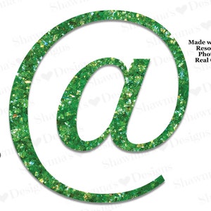 Green Chunky Iridescent Glitter Alphabet, Numbers & Symbols Clipart - Etsy
