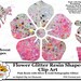 Pink and Gold Glitter Resin Flower Shapes Clipart Overlays Design ...